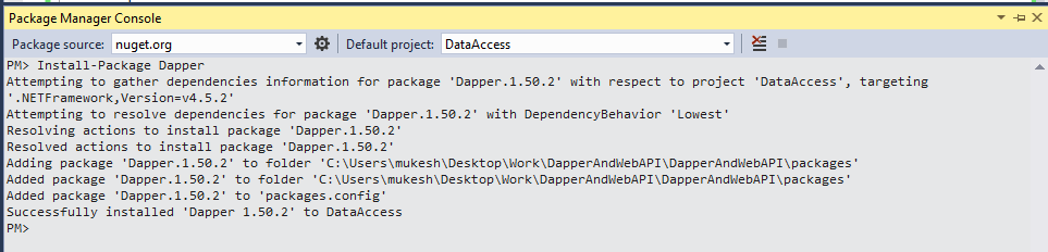 Dapper And Repository Pattern In Web API