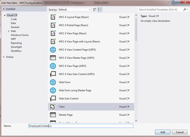 Data Access Using Entity Framework In MVC Data Access Using Entity Framework In MVC