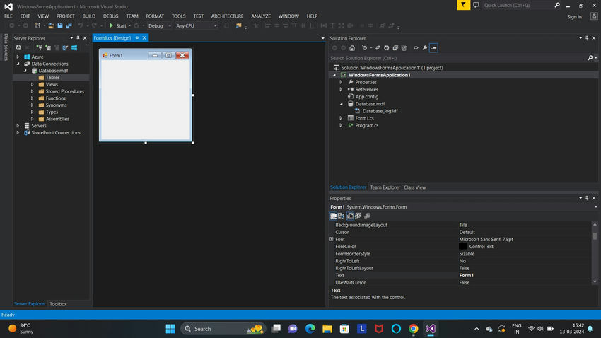 Database Connectivity in Visual Studio