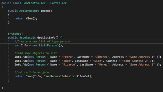 Use DataTable.js In MVC View