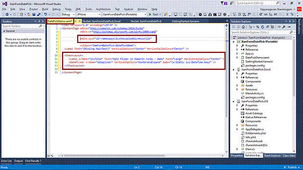 Date Picker In Xamarin Forms Application For Android And UWP