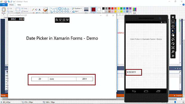 Date Picker In Xamarin Forms Application For Android And UWP