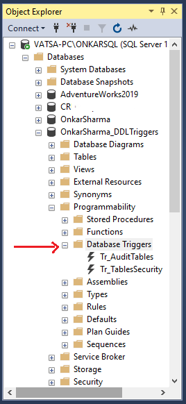DDL Triggers In SQL Server