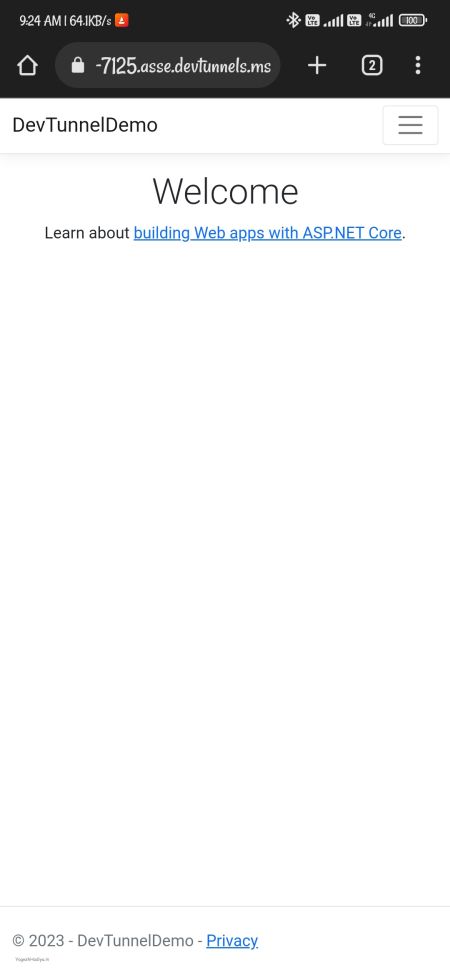 Debug .NET Core Project In Mobile Or Tablet Using Dev Tunnels