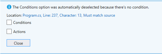 Debug/Breakpoints With Conditions In C#