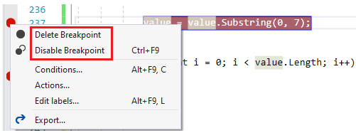 Debug/Breakpoints With Conditions In C#