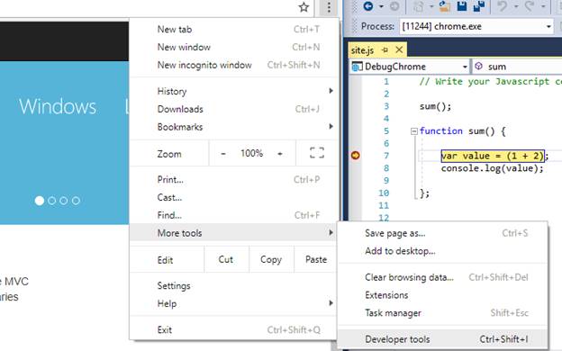 Debugging With Chrome In Visual Studio 2017 Debugging With Chrome In Visual Studio 2017