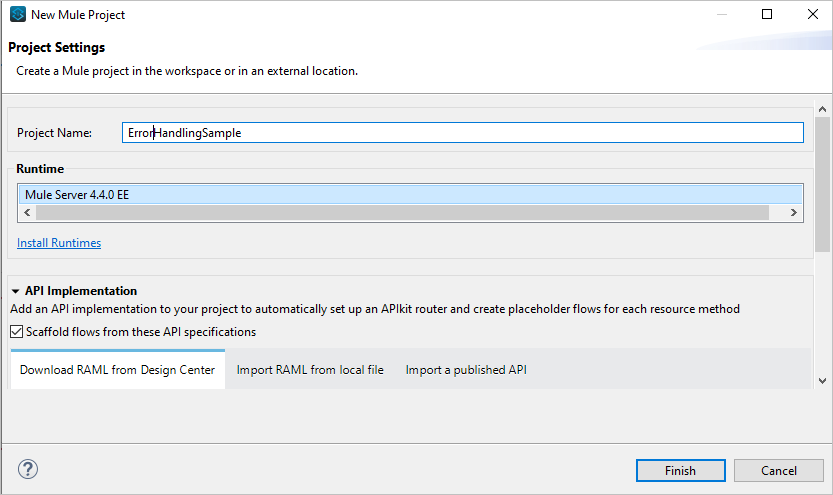 Default Error Handling Behavior of a Mule application Default Error Handling Behavior of a Mule application