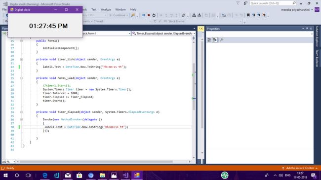 Designing A Digital Clock Using Windows Form In Visual Studio