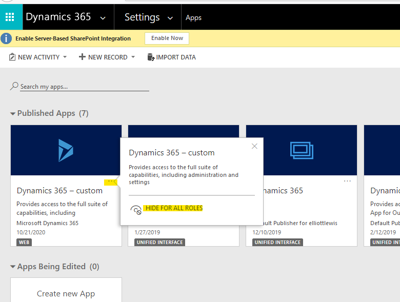 Demystifying Hide Legacy App in Dynamics 365