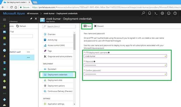Deploy Website To Azure Using FTP
