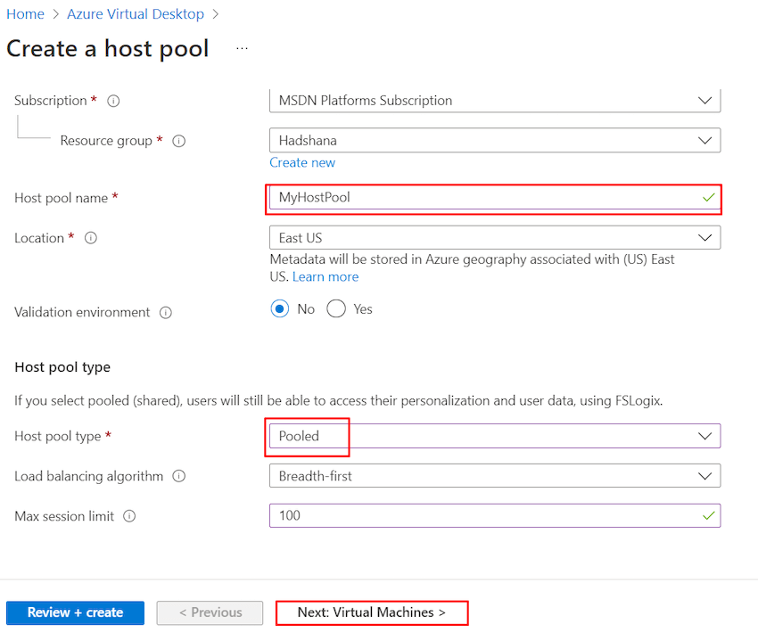 Deploying Host Pool In Azure Virtual Desktop 