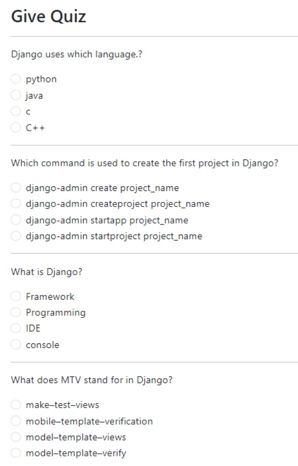 Designing a Quiz App with Django: From Concept to Completion