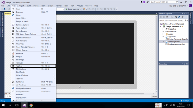 Designing Application Using Microsoft Visual Studio