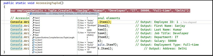 Detailed use of Tuples and Value Tuples in C#