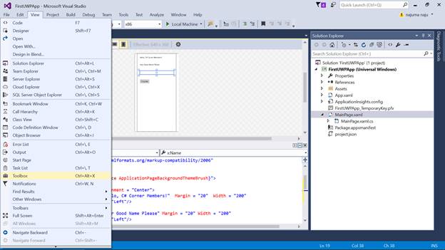 Developing A Basic Universal Windows App