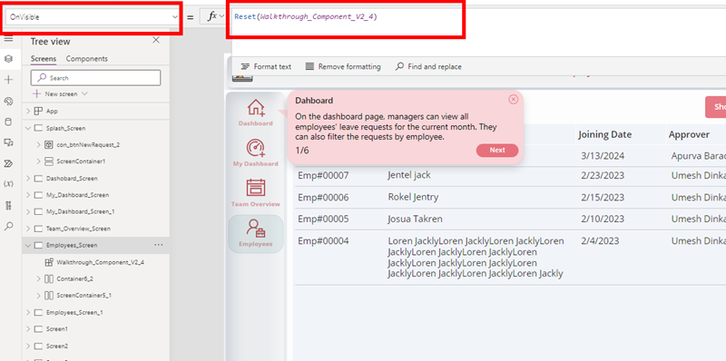 Developing a Walkthrough Component in PowerApps Developing a Walkthrough Component in PowerApps