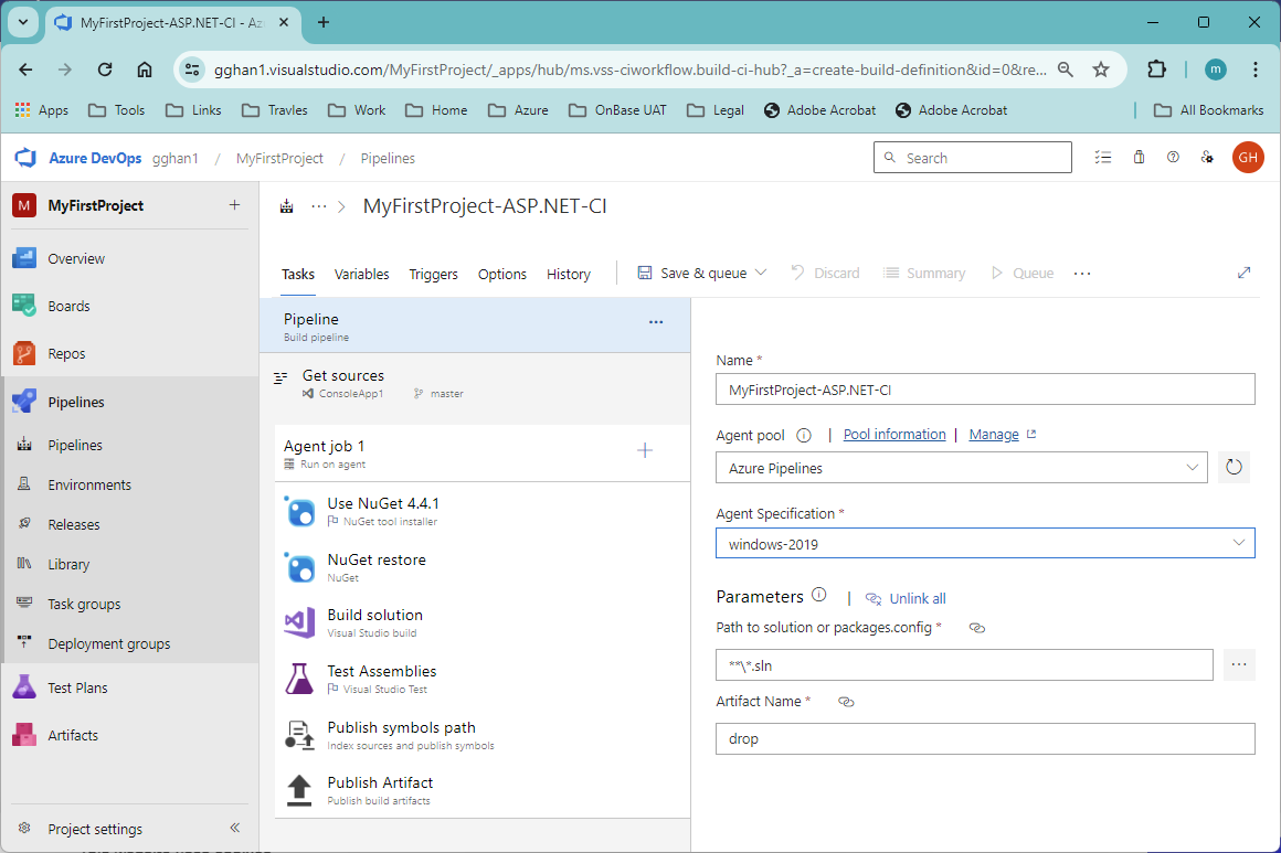 DevOps Pipeline (3), Setup from GUI&YAML