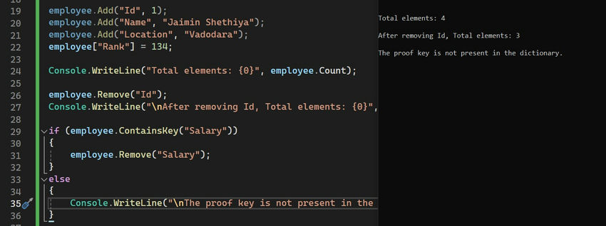 Dictionary in .NET C#: Syntax, Methods, and Example