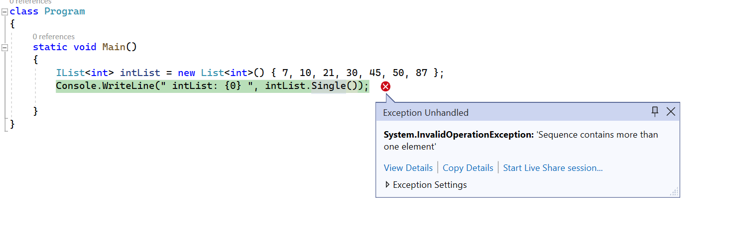 Difference Between Single Vs SingleOrDefault And First Vs FirstOrDefault
