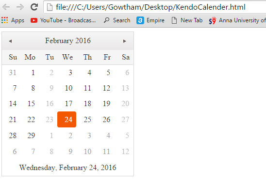 Different Ways Of Disabling The Dates In Kendo Calendar