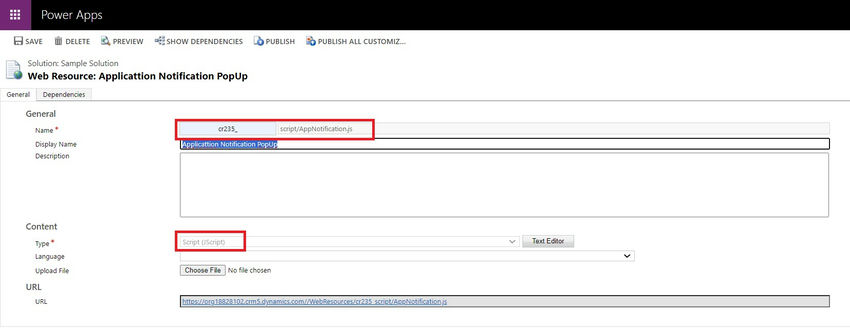 Display an Application Notification in Dynamics 365 Using JavaScript