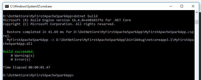 .Net Core With Apache Spark
