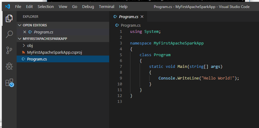 .Net Core With Apache Spark