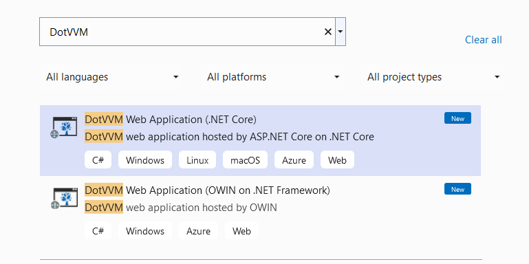 DotVVM For Visual Studio 2022