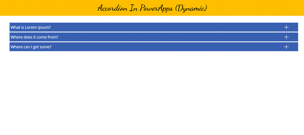 Dynamic Accordion In PowerApps