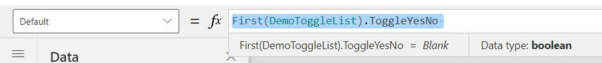 Dynamic Default Value from SharePoint List in Power Apps Toggle Control