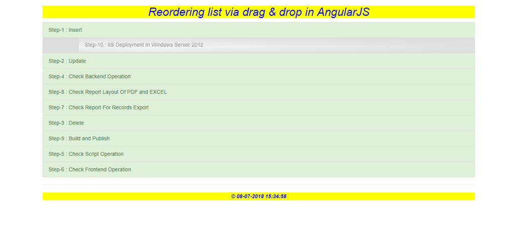 Rearrange The Tasks List Dynamically By Drag And Drop Using Angular In MVC