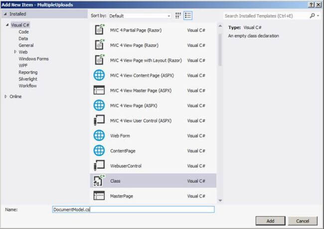 Dynamically Creating Multiple File Uploads In Mvc And Validating It