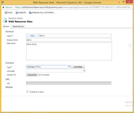 Dynamics 365 HTML And JavaScript Resources