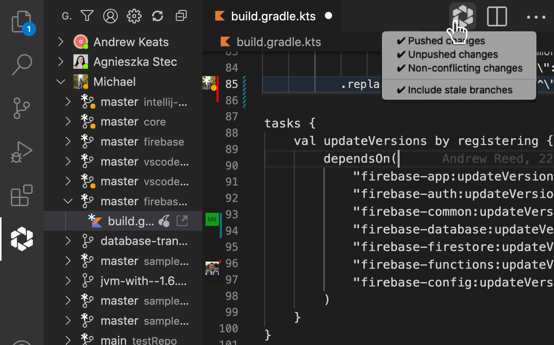 Early Merge Conflict Detection Across All Branches In Vs Code