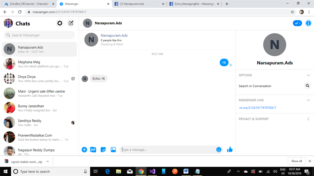 Echo Chat Bot In Facebook Messenger Using Microsoft Bot Framework Echo Chat Bot In Facebook Messenger Using Microsoft Bot Framework