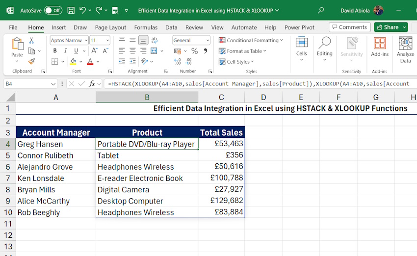 Efficient Data Integration Using Hstack And Xlookup Functions 5922