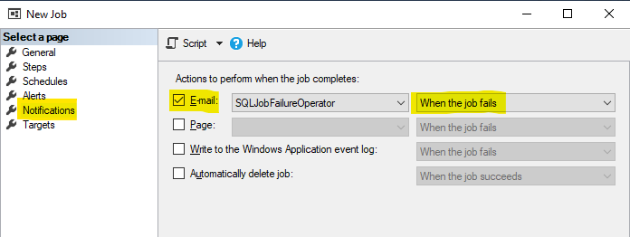 Email Notification On SQL Job Failure