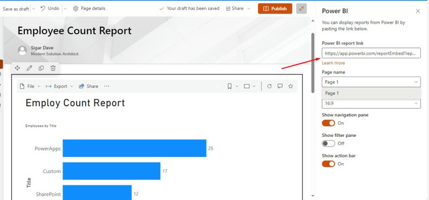 Embed Power BI Report in the SharePoint Page