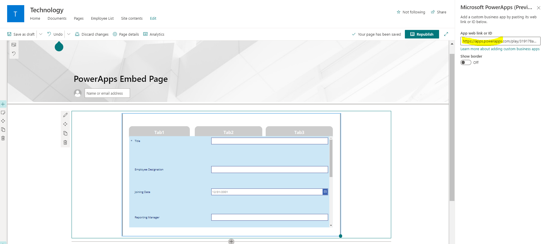 Embed PowerApp Form On SharePoint Page Microsoft PowerApps Webpart