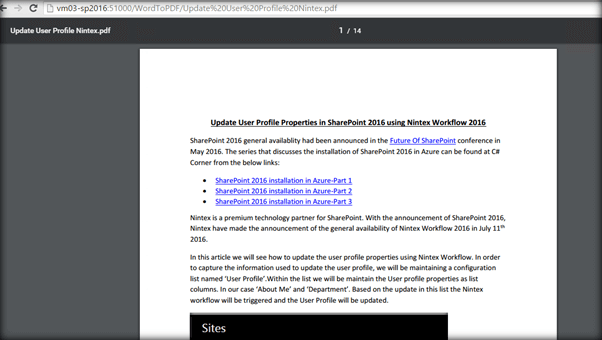 Enable PDF Files In SharePoint To Open Up In The Browser