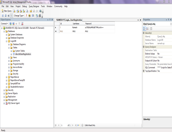 Encrypt And Decrypt User Password In Sql Server Db Using C Winform Application