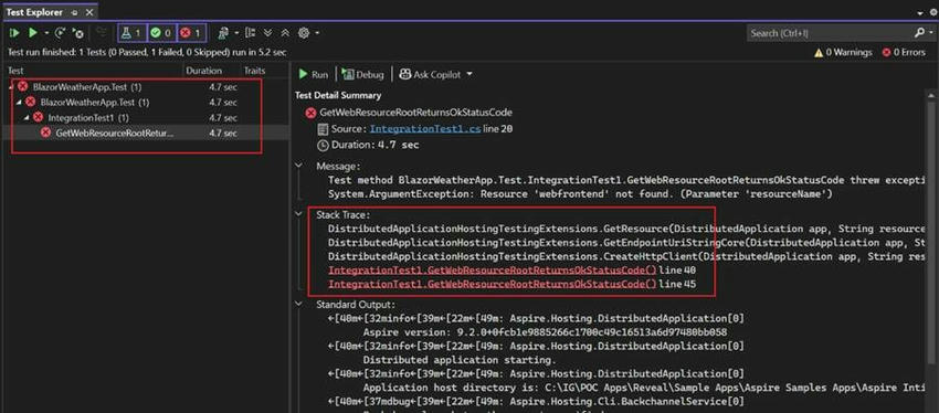 End-to-end integration testing with .NET Aspire
