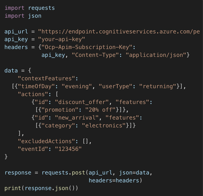 Enhancing User Experience with Azure AI Personalizer