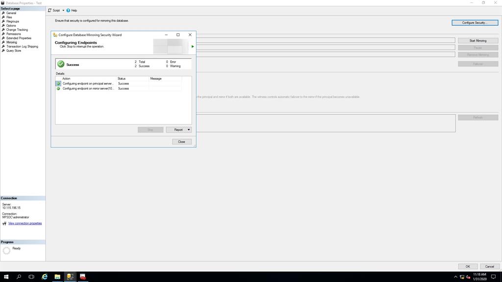 Error 927 - Database Cannot Be Opened While Mirroring Configuration ...