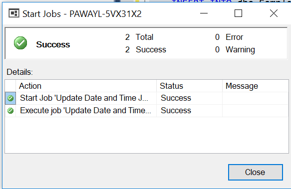 Execute Stored Proc Using SQL Job