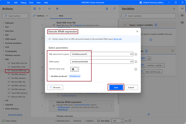 Execute XPath expression Action in Desktop flow using Microsoft Power ...