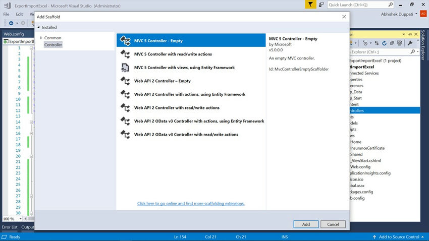Import And Export Data Using Excel File In ASP.NET MVC