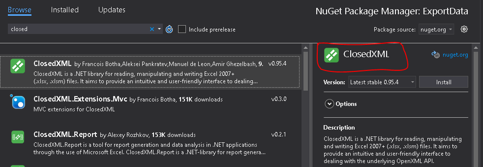 Export Data In Excel Pdf Csv Word Json Xml And Text File In Net Core 31 Using Mvc Core