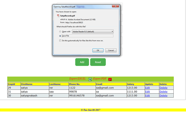 Export Gridview In Excel And Pdf Using Stored Procedure In Aspnet In Real Time 1690